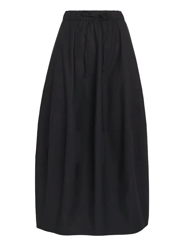 Polo Ralph Lauren Cotton Cocoon Midi Skirt - Black