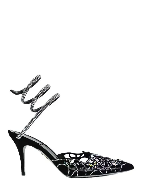 Rene Caovilla 80mm Crystal-embellished Pumps - Black
