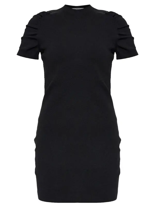 Alexander Wang Fitted Mini Dress With Ruched Shoulders - Black