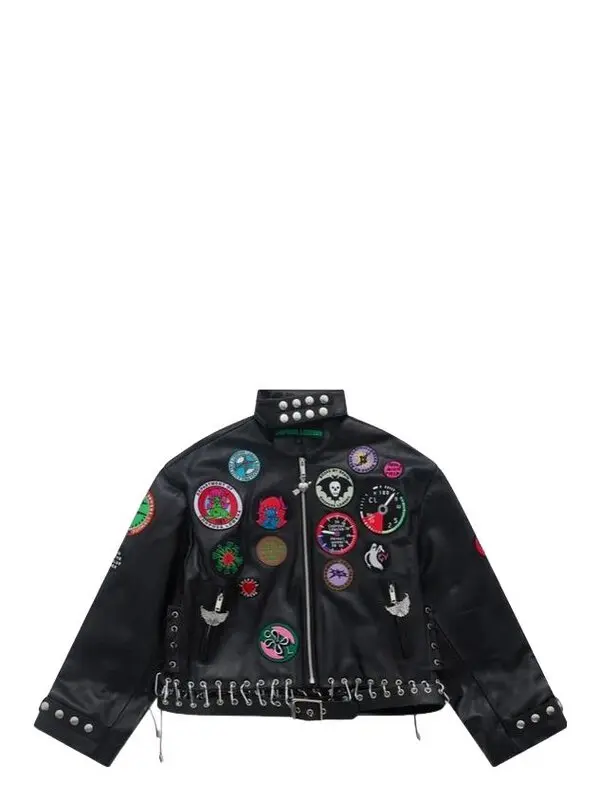CHOPOVA LOWENA Embroidered Patch Jacket - Black