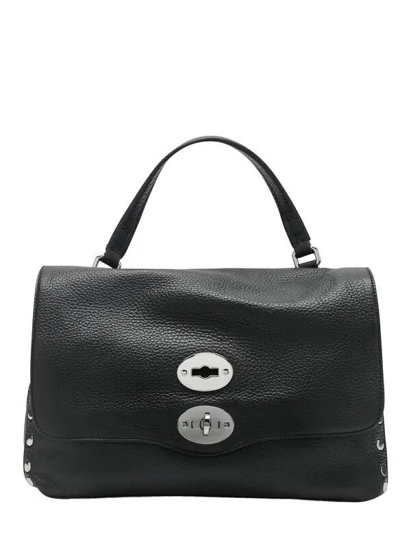 ZANELLATO Small Grained Leather Postina Bag With Turn Lock Closure - Black