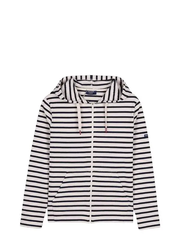 Saint James Long Sleeve Zip Up Hooded Sweatshirt - No