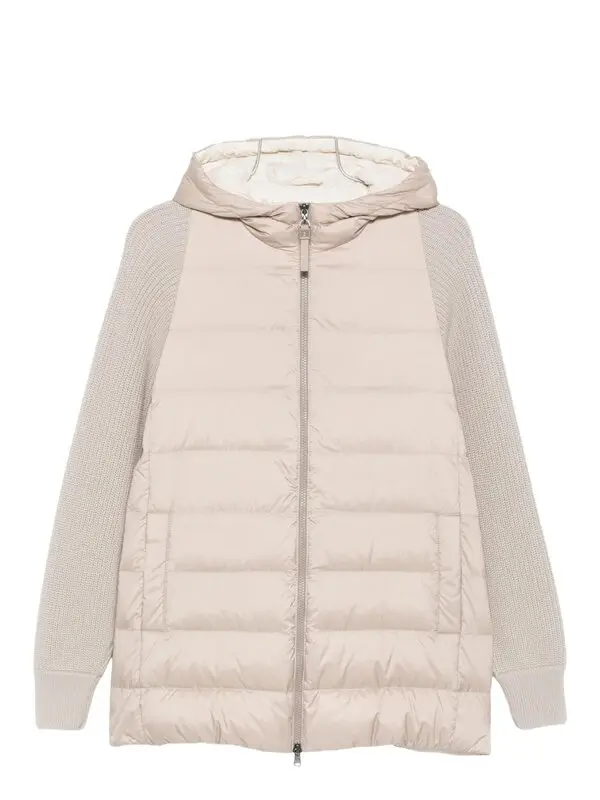 Brunello Cucinelli Shiny Zipped Down Jacket - Nude