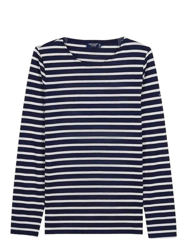 Saint James Striped Long Sleeve T-shirt - Black