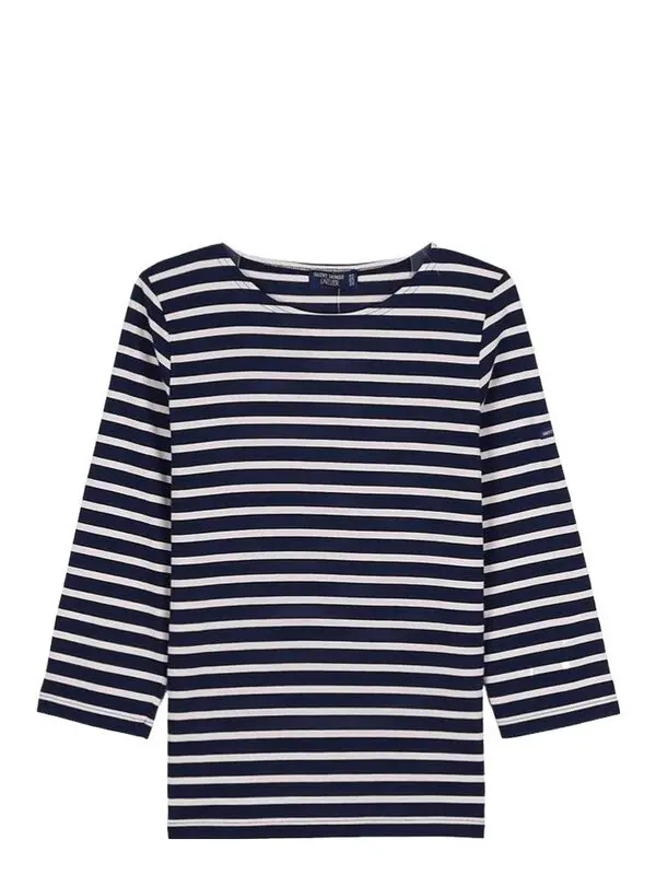 Saint James Striped Crew Neck T-shirt - Black