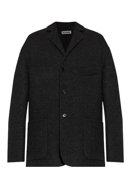 JIL SANDER Chevron Pattern Jacket - Black