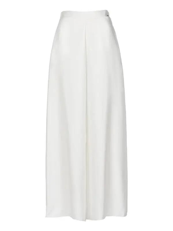 VAZAF Satin Wide-leg Trousers - White