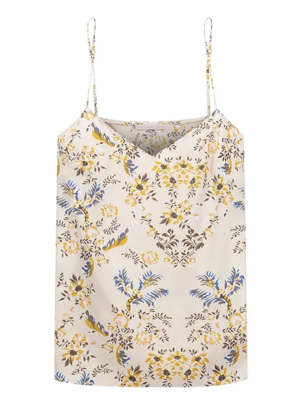 Stella McCartney Ellie Leaping" Floral Print Stretch-silk Camisole - Ivory