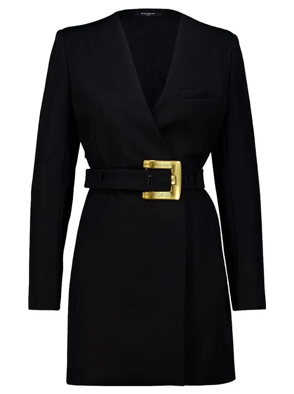 Balmain Mini Belted Dress - Black