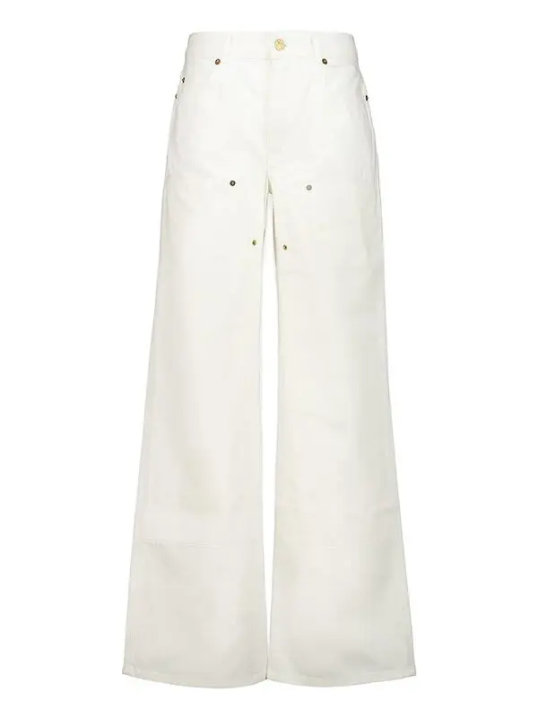 Balmain Loose-fit Wide-leg Cotton Jeans - White