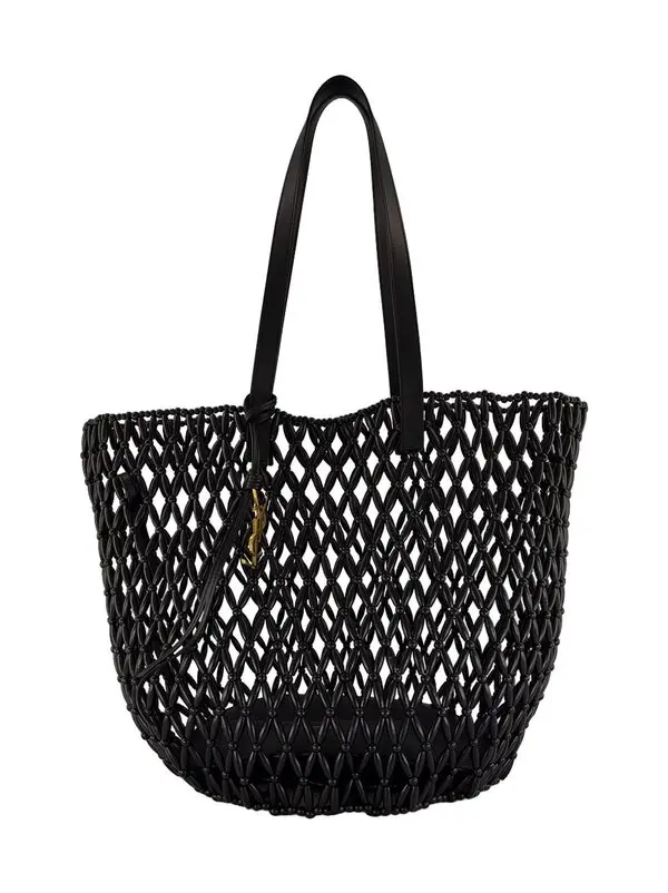 Saint Laurent Panier Soup Calfskin Shoulder Bag - Black
