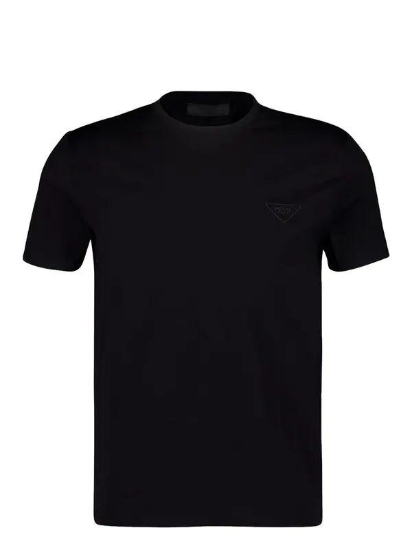 Prada Short-sleeved Cotton Pullover - Black