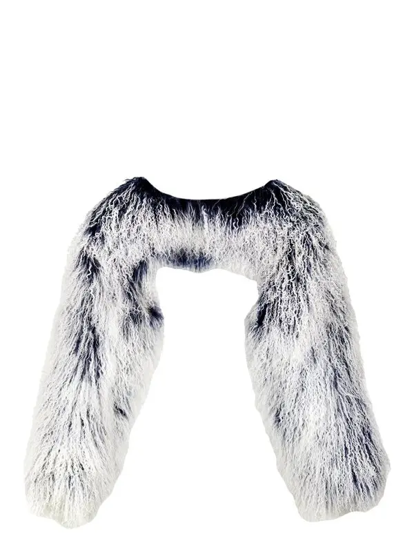 SHADED THE LABEL Mongolian Shearling Multiway Jacket - Black/white