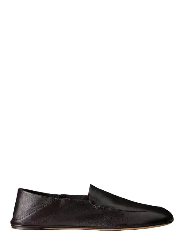 Calvin Klein Square-toe Leather Boat Shoes - Brown