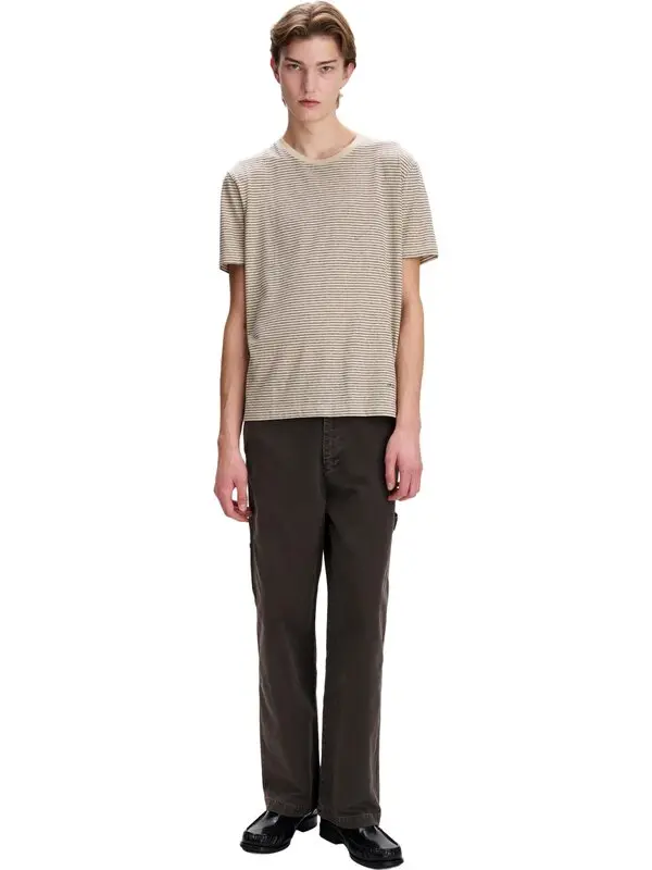 A.p.c. T-shirt With Stripes Lzz - Beige/black