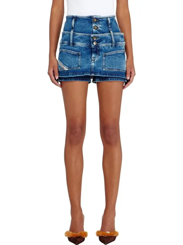 DIESEL® Denim Double Waist Skort - Blue