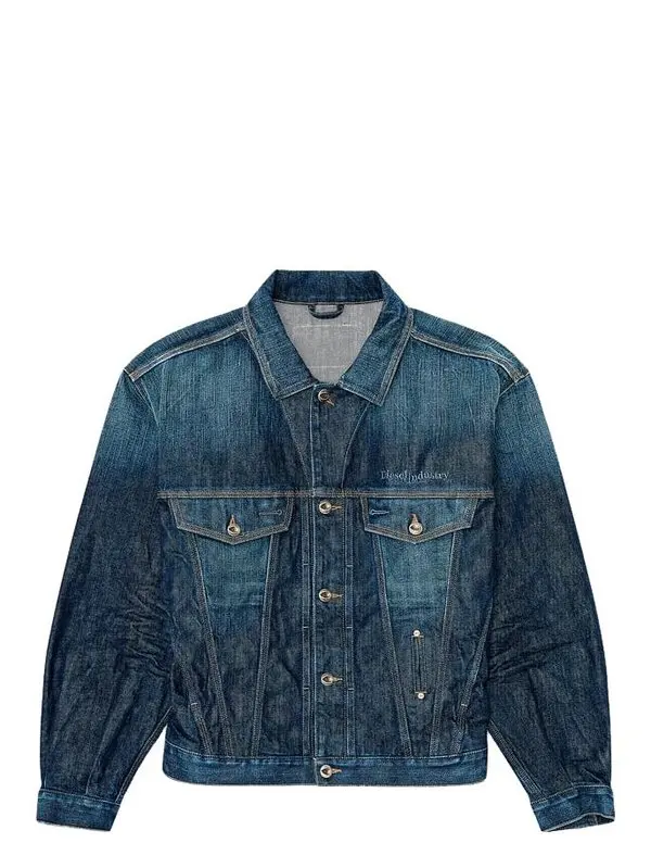 DIESEL® Turbo" Selvedge Denim Trucker Jacket - Blue
