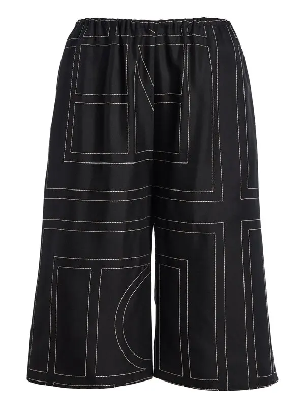 TOTEME Monogram Organic Silk Culottes - Print