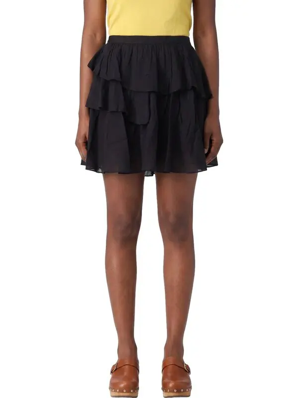 Gimaguas Mid-rise A-line Ruffled Mini Skirt - Black