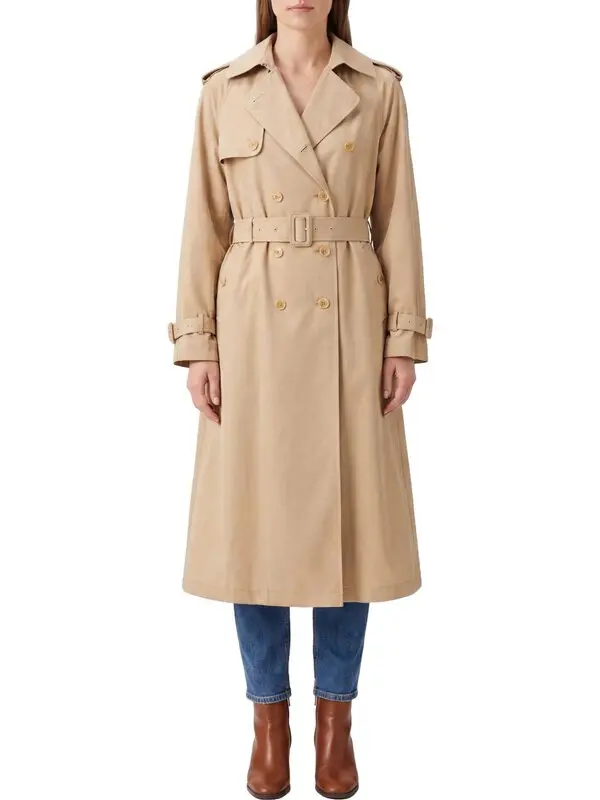 Ermanno Scervino Long Double-breasted Trench Coat - Beige