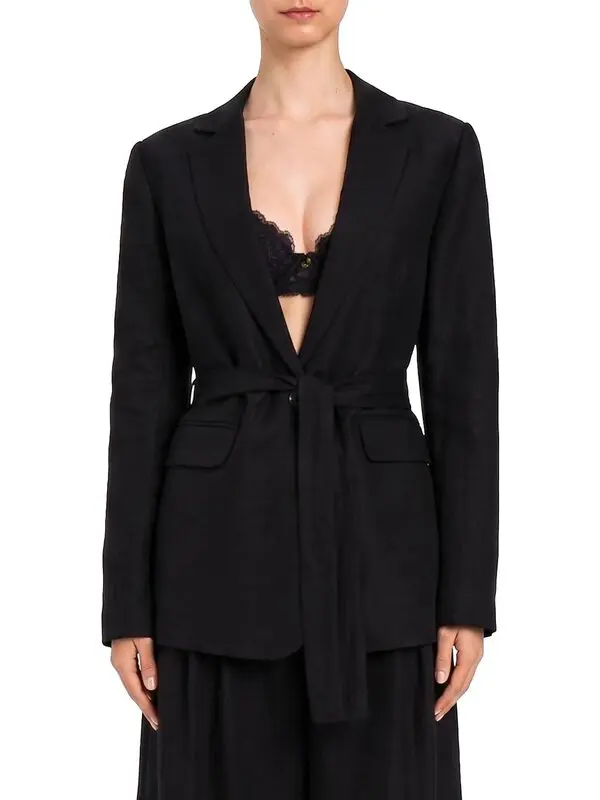TWINSET U & B Blazer With Tie Detail - Black