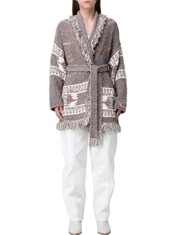 Alanui Geometric Pattern Cardigan - Brown