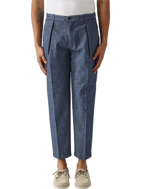 BRIGLIA 1949 Slim Fit Cotton Trousers - Navy