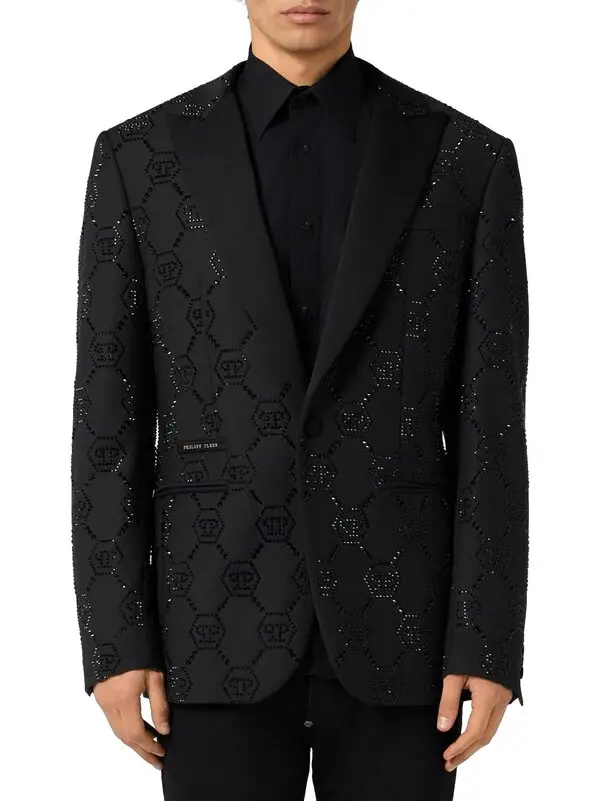 Philipp Plein Embellished Blazer - Black