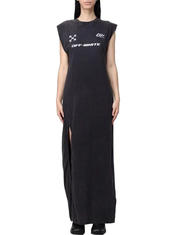 Off-White Maxi Dress - Black