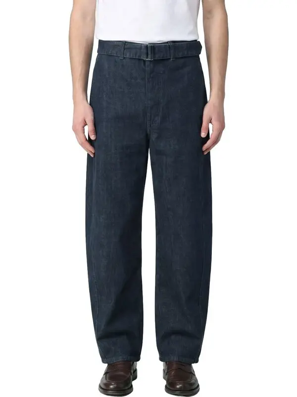 LEMAIRE Baggy Wide-leg Jeans In Cotton With Adjustable Belt - Blue