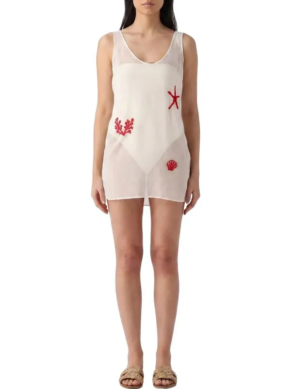MC2 SAINT BARTH Embroidered Mini Dress - White