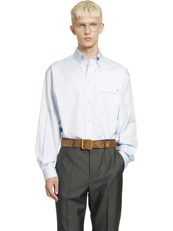 Valentino Garavani Vgold Cotton Oxford Shirt - Blue