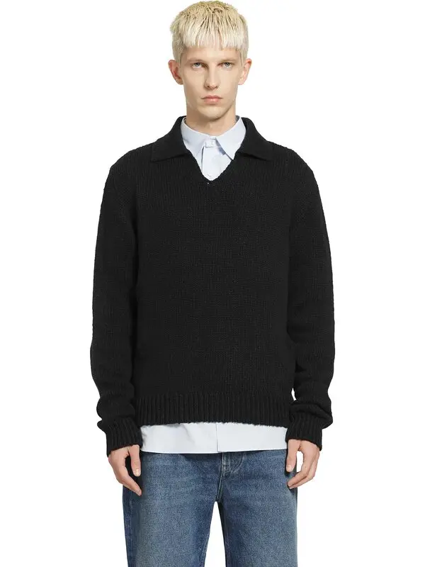 THE ROW Keegan Cotton And Linen Blend V-neck Knit Top - Black