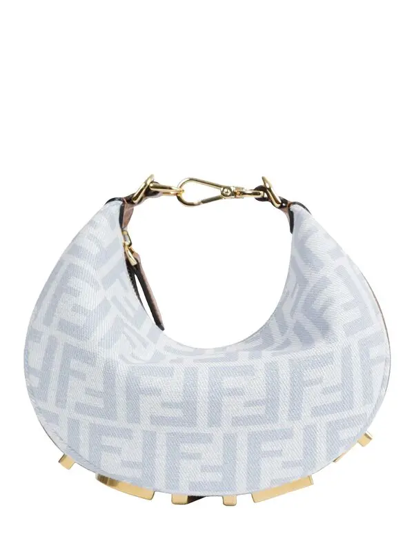 Fendi Ff Monogram Denim Mini Bag - Blue