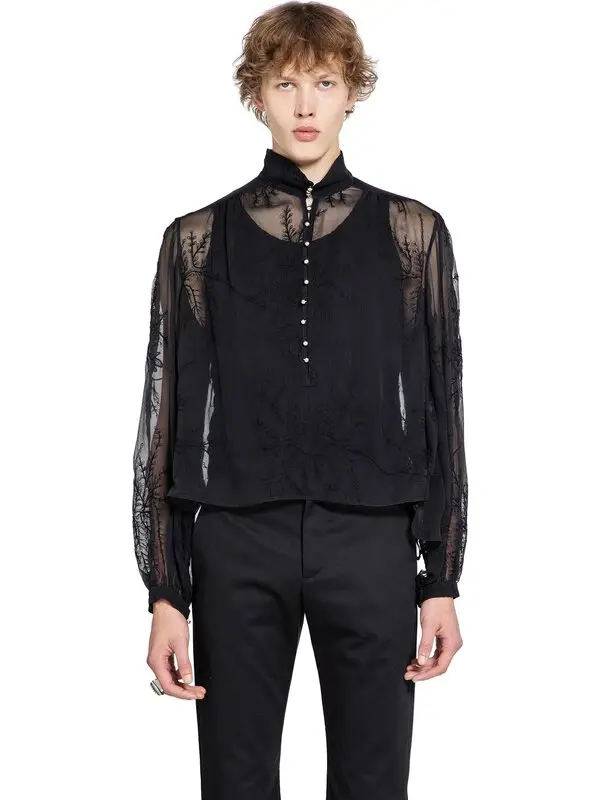 ANN DEMEULEMEESTER Thorald Cropped Serafino Top - Black