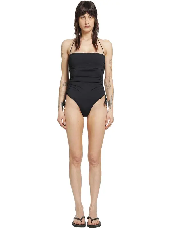 Gucci Jersey Bodysuit With Double G Hardware - Black