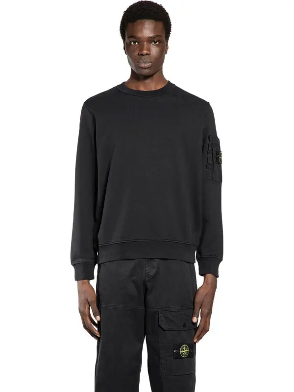 Stone Island 6100019 Cotton Fleece Sweatshirt - Black