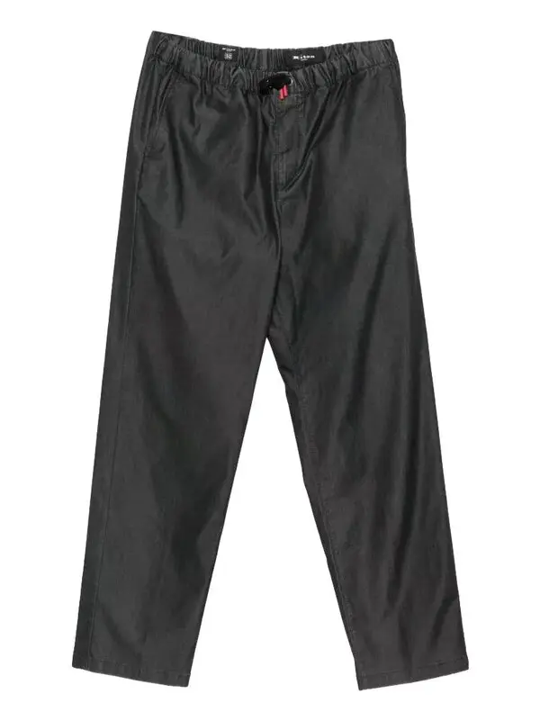 Kiton Drawstring Logo-patch Trousers - Grey
