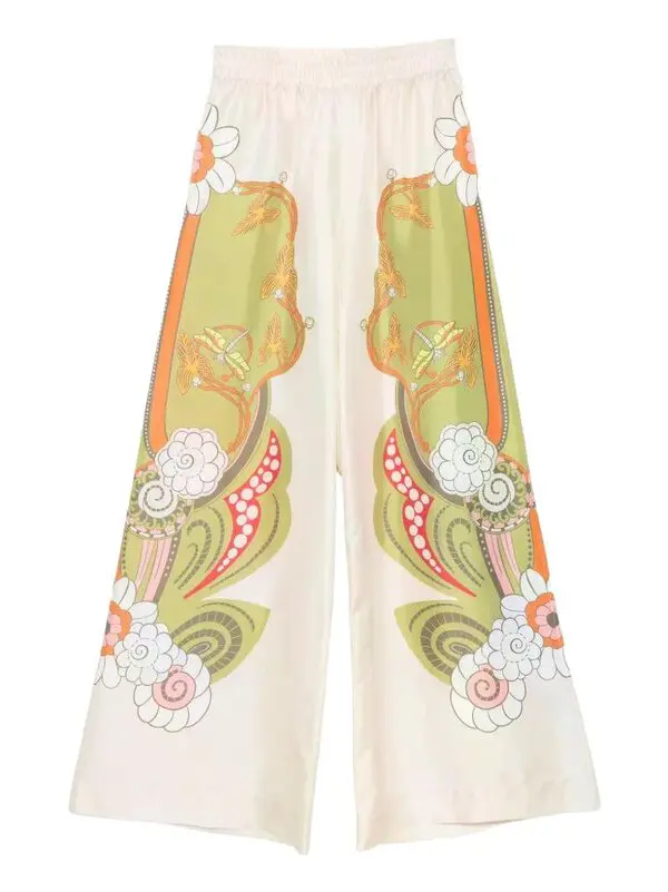 La DoubleJ Graphic Print Palazzo Pants - Neutrals