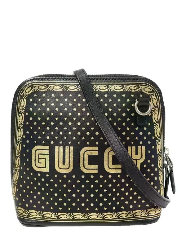 Gucci Mini Sega Star-print Calfskin Shoulder Bag - Black
