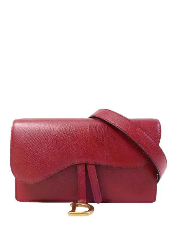 Dior Saddle Leather Belt Bag - Red