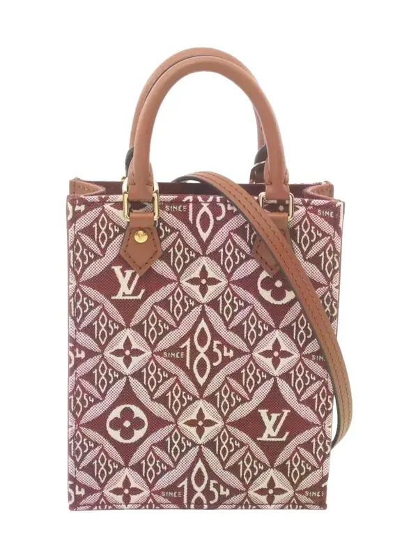 LOUIS VUITTON Petit Sac Plat Monogram Jacquard Tote Bag - Red