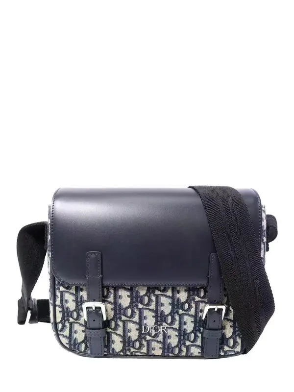 Dior Oblique Logo-plaque Messenger Bag - Blue