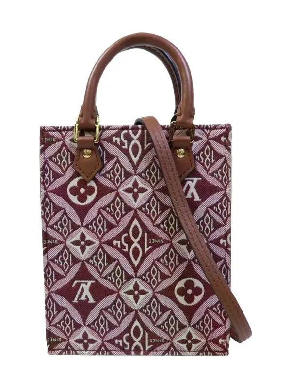 LOUIS VUITTON Petit Sac Plat Monogram Jacquard Tote Bag - Red
