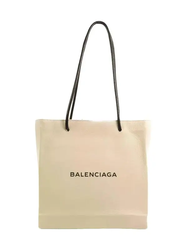 Balenciaga Logo-print Leather Tote Bag - Neutrals