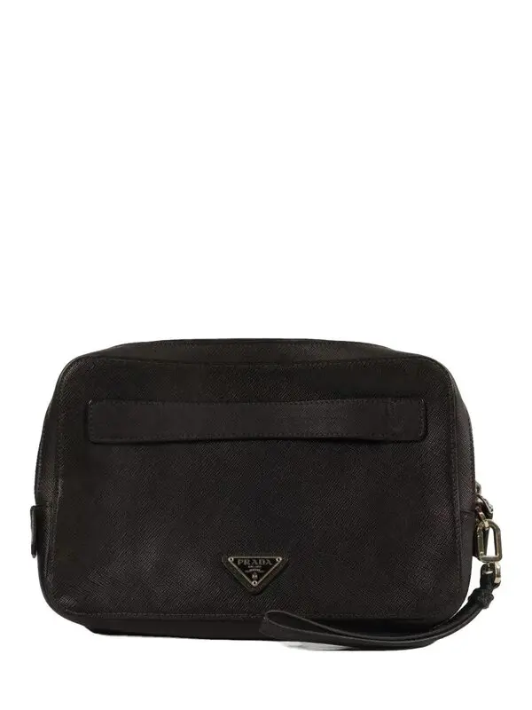 Prada Leather Clutch Bag - Black