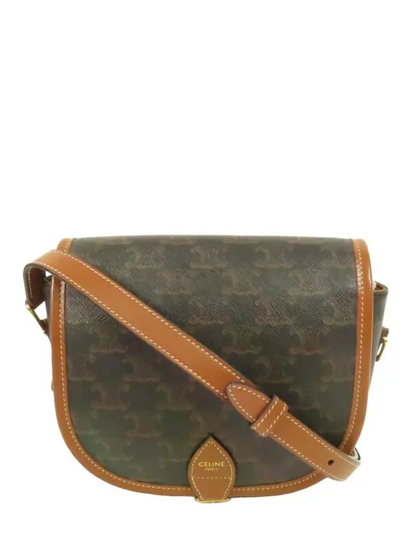 Celine Folco Triomphe Shoulder Bag - Brown
