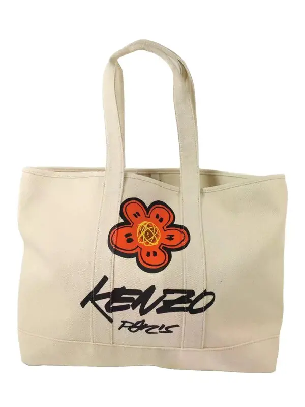Kenzo Boke Flower Logo Print Tote Bag - Neutrals