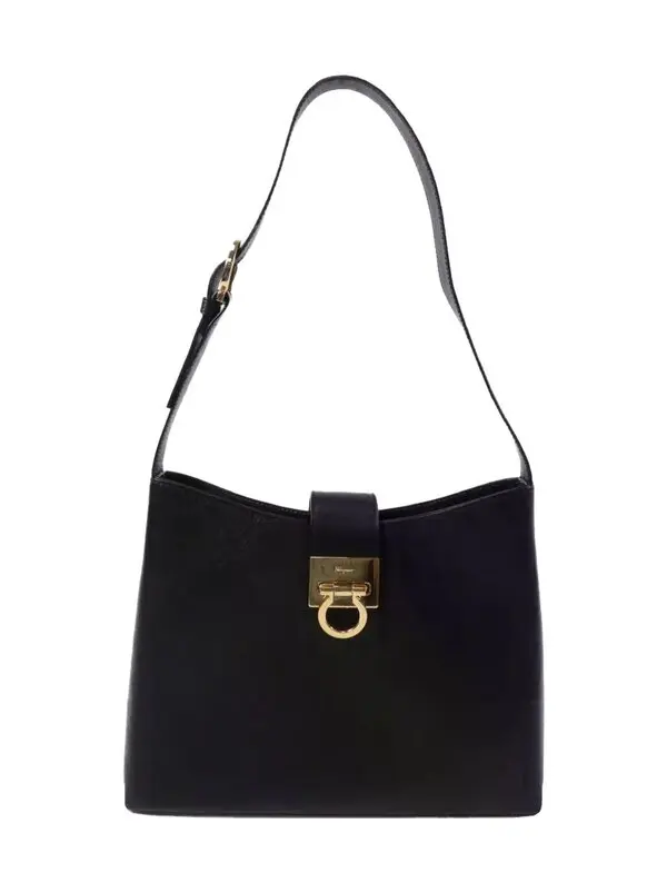 FERRAGAMO Gancini Shoulder Bag - Black