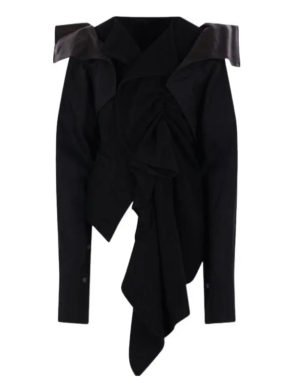 Yohji Yamamoto Long-sleeved Asymmetrical Jacket - Black